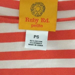 Ruby Rd. | Tops | Ruby Rd White And Blue Tee Shirt Nwot | Poshmark
